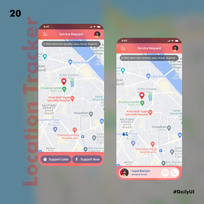 Location Tracker UI by Jignesh Mistry on Dribbble