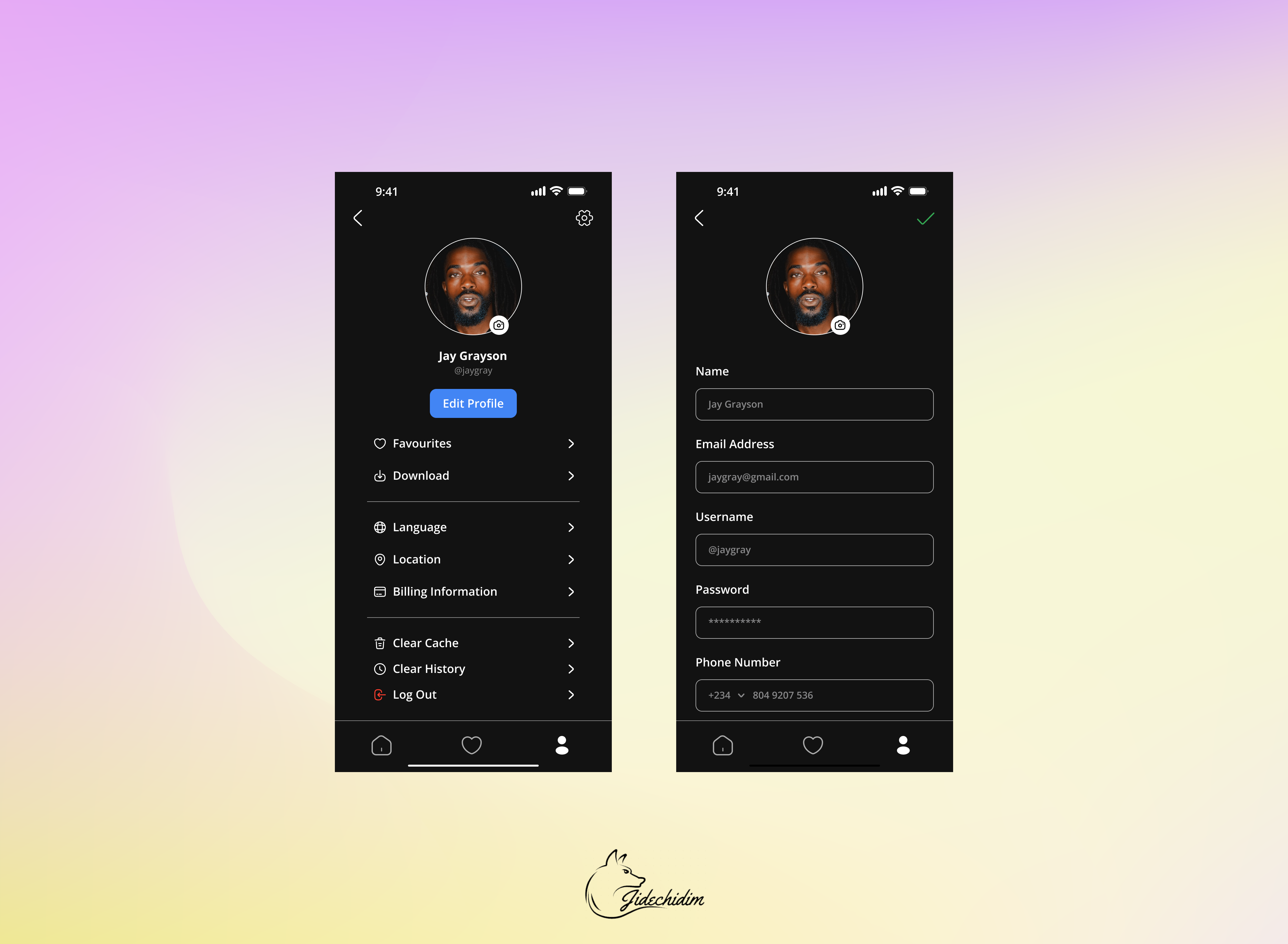 User Profile Setting Design. Day 007 of Daily UI Challenge by Jidechi ...