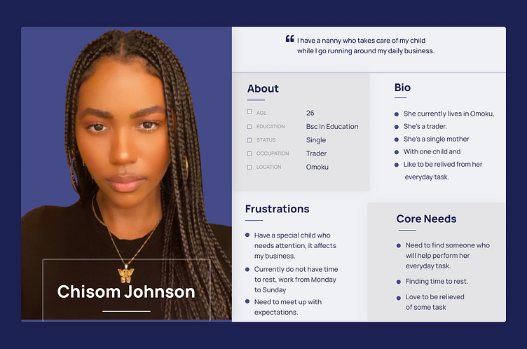 User personas by Faith Dakoru on Dribbble