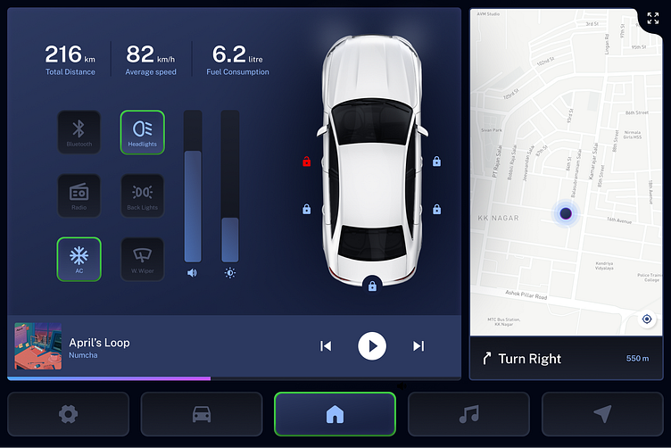 Car Dashboard Interface by Jahanvi Singh on Dribbble
