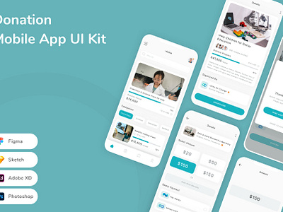 Donation Mobile App UI Kit by Betush on Dribbble