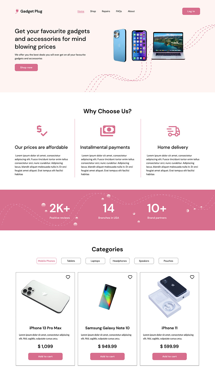 Gadget Store Landing Page Design by Ibiwari on Dribbble