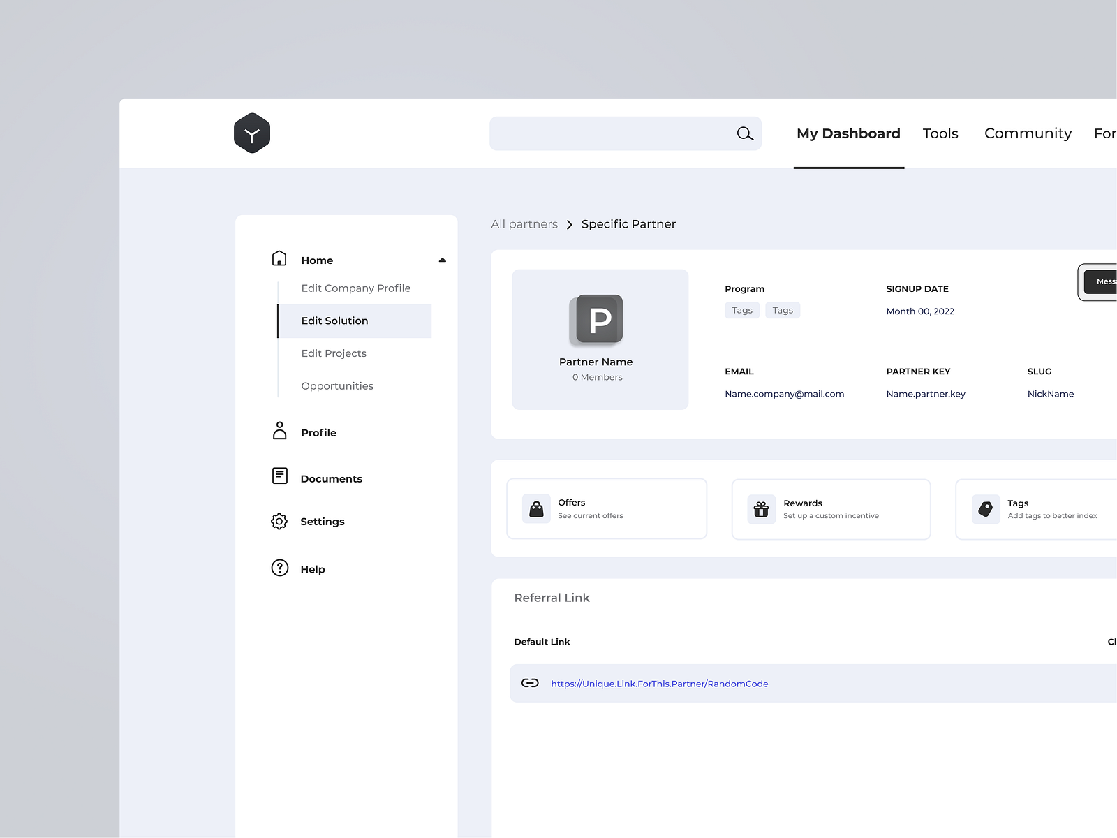 Partnership Platform - Dashboard by Daniel posada on Dribbble