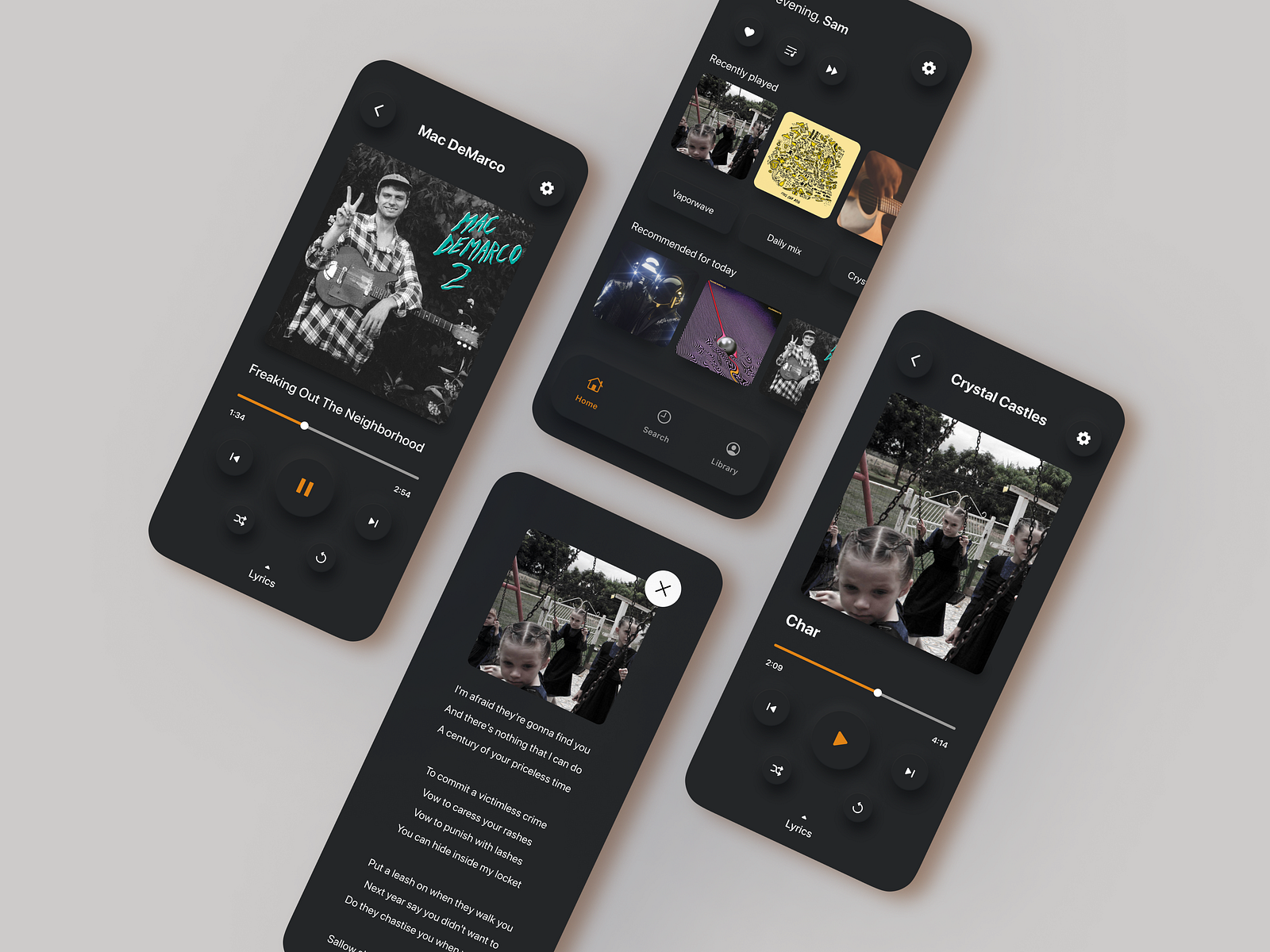 Neomorphism player concept by Stanley on Dribbble