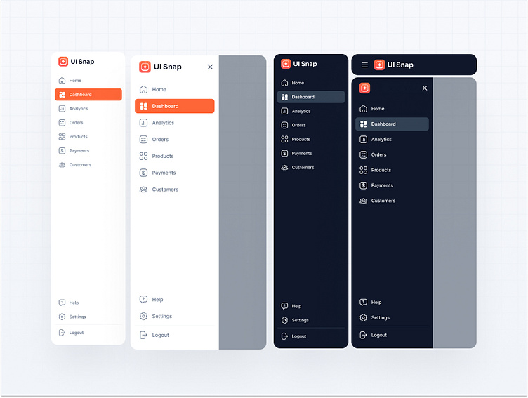 UI Snap - Sidebar Navigation by UI Snap on Dribbble