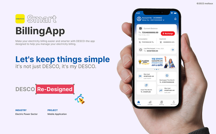 DESCO Prepaid Meter Smart Billing App Redesign UX Case study by ABU ...