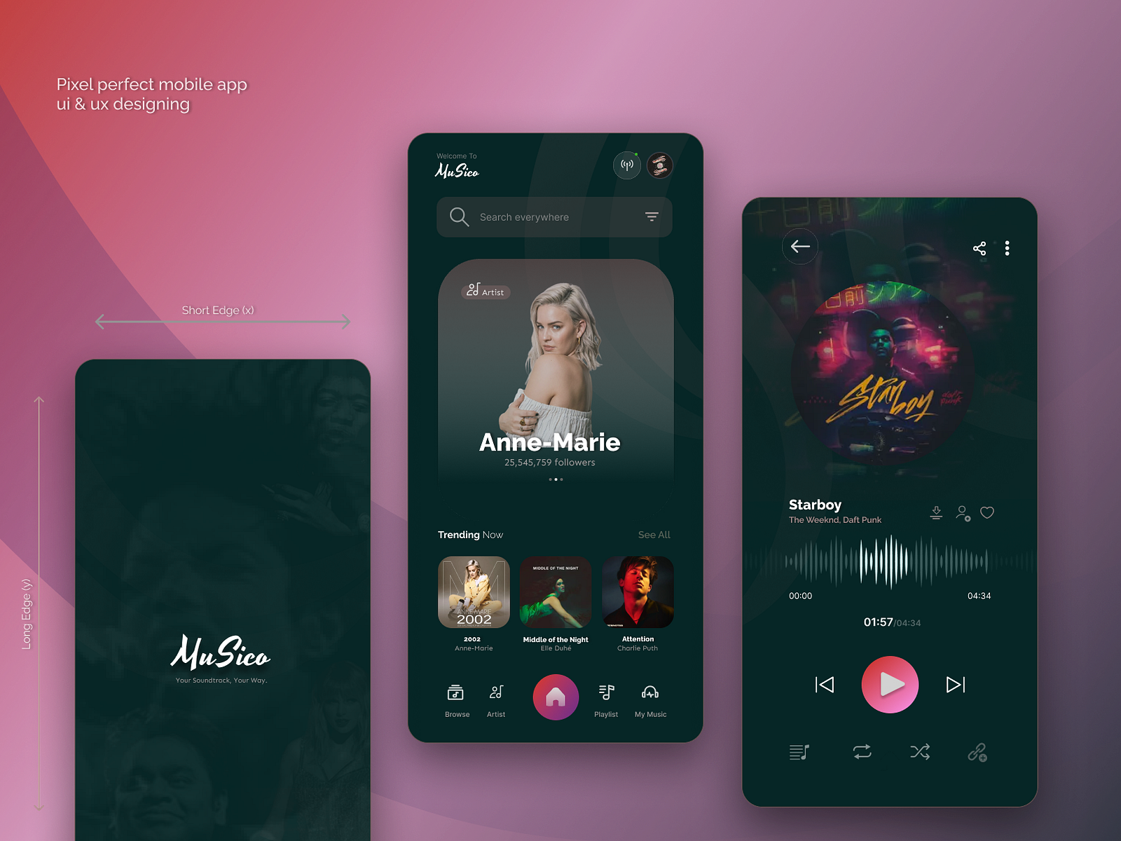 Music app UI design by Sarath Sivakumar on Dribbble