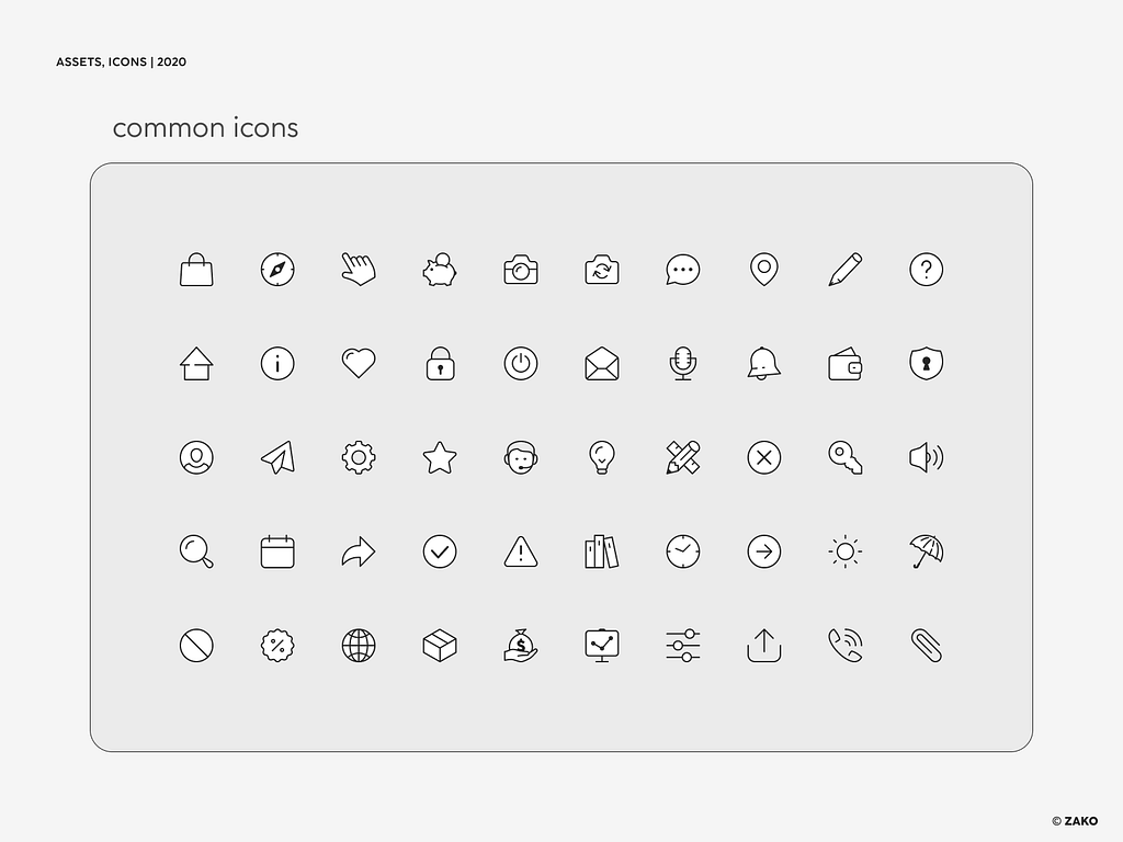 Common icons by Marcin Zako on Dribbble