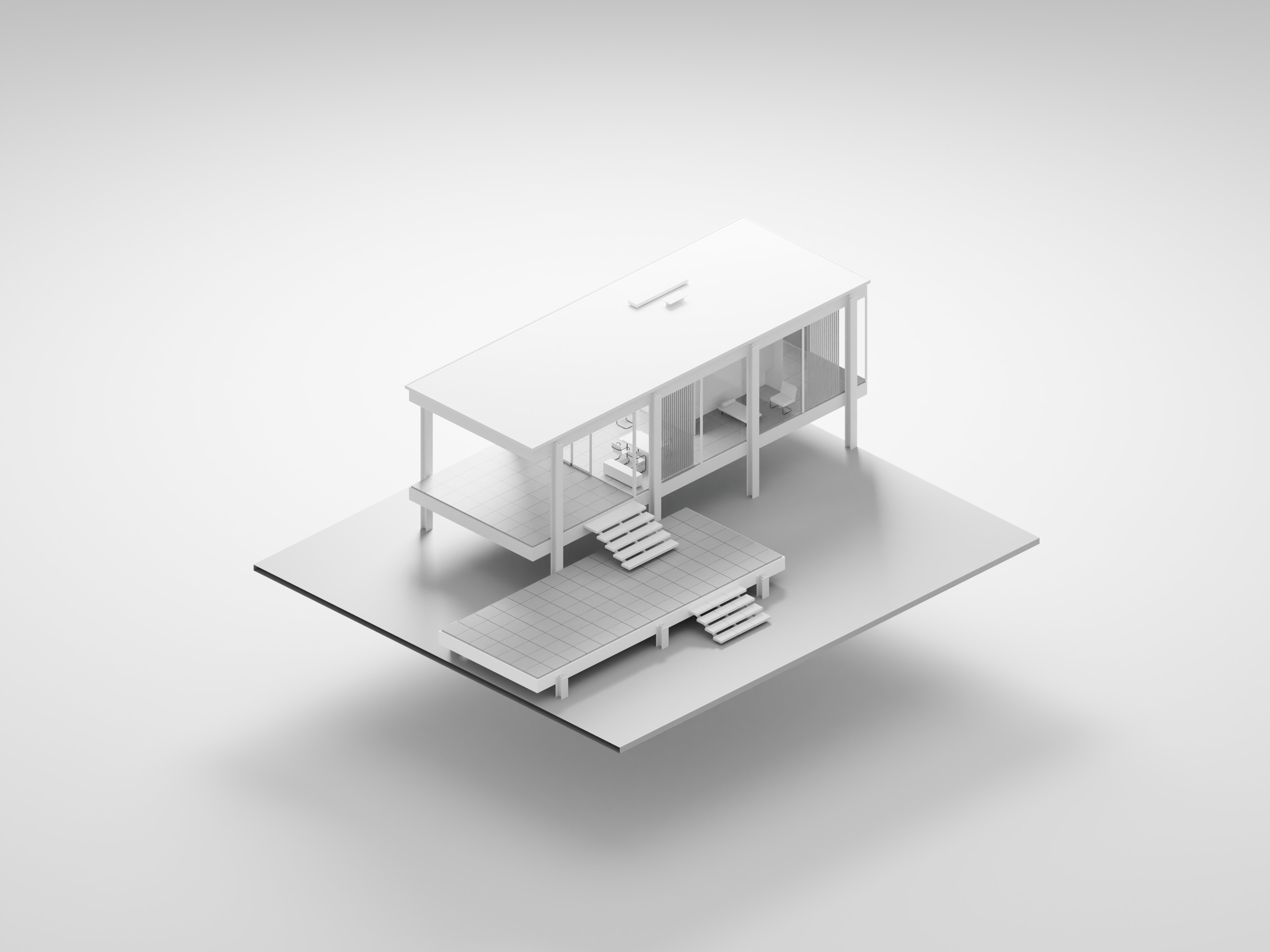 Farnsworth House by Mies van der Rohe by Mat on Dribbble