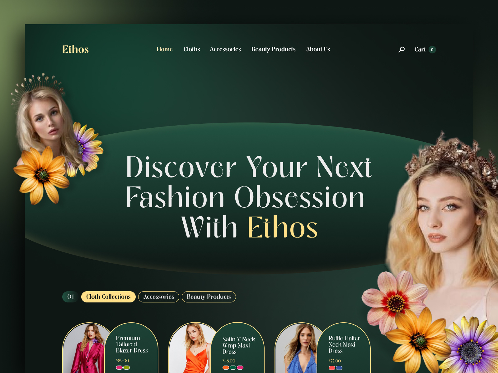 Ethos - Fashion Website Design by Shihab Ahmed on Dribbble