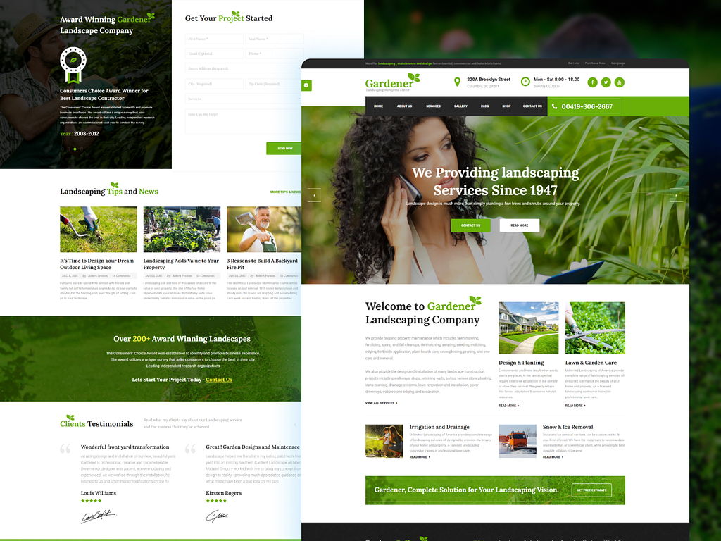 Gardener - Gardening and Landscaping Web Design by Md Azizur Rahman for ...