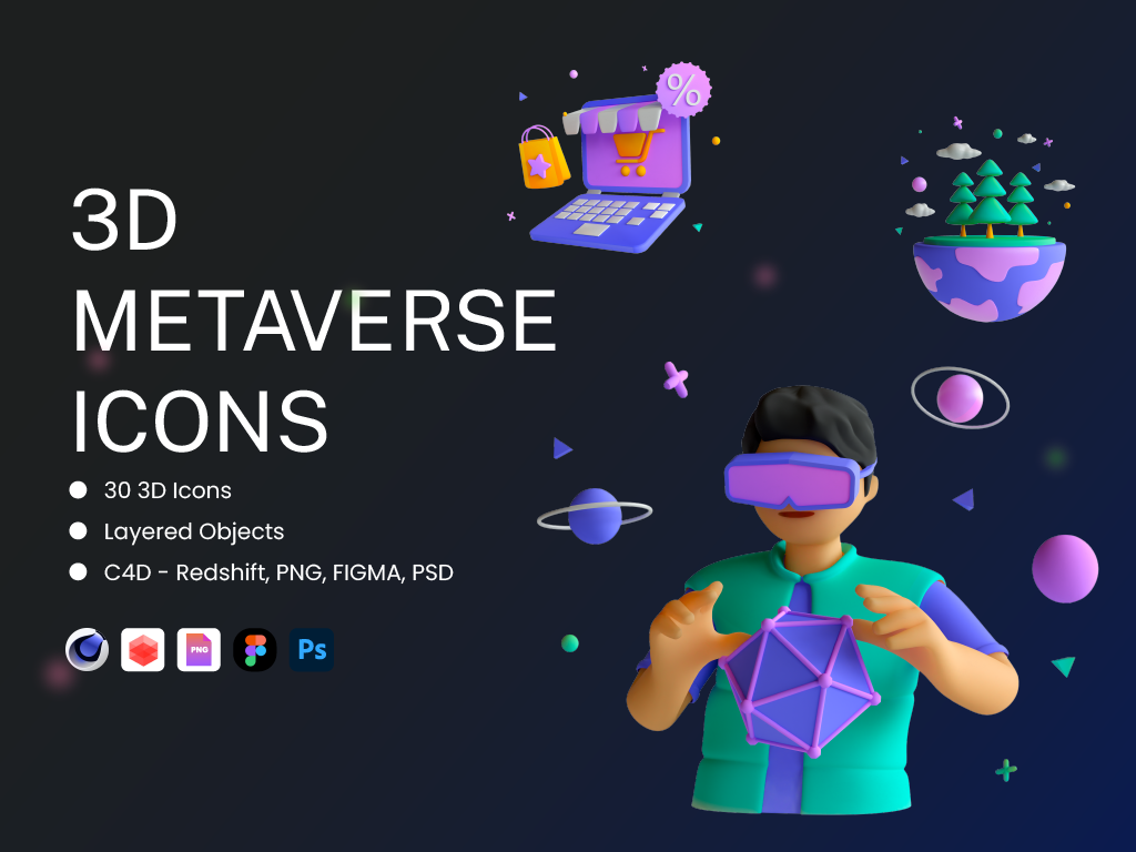 3D Metaverse Icon Set - Vol 1 by Mackenzie L for Krafted on Dribbble