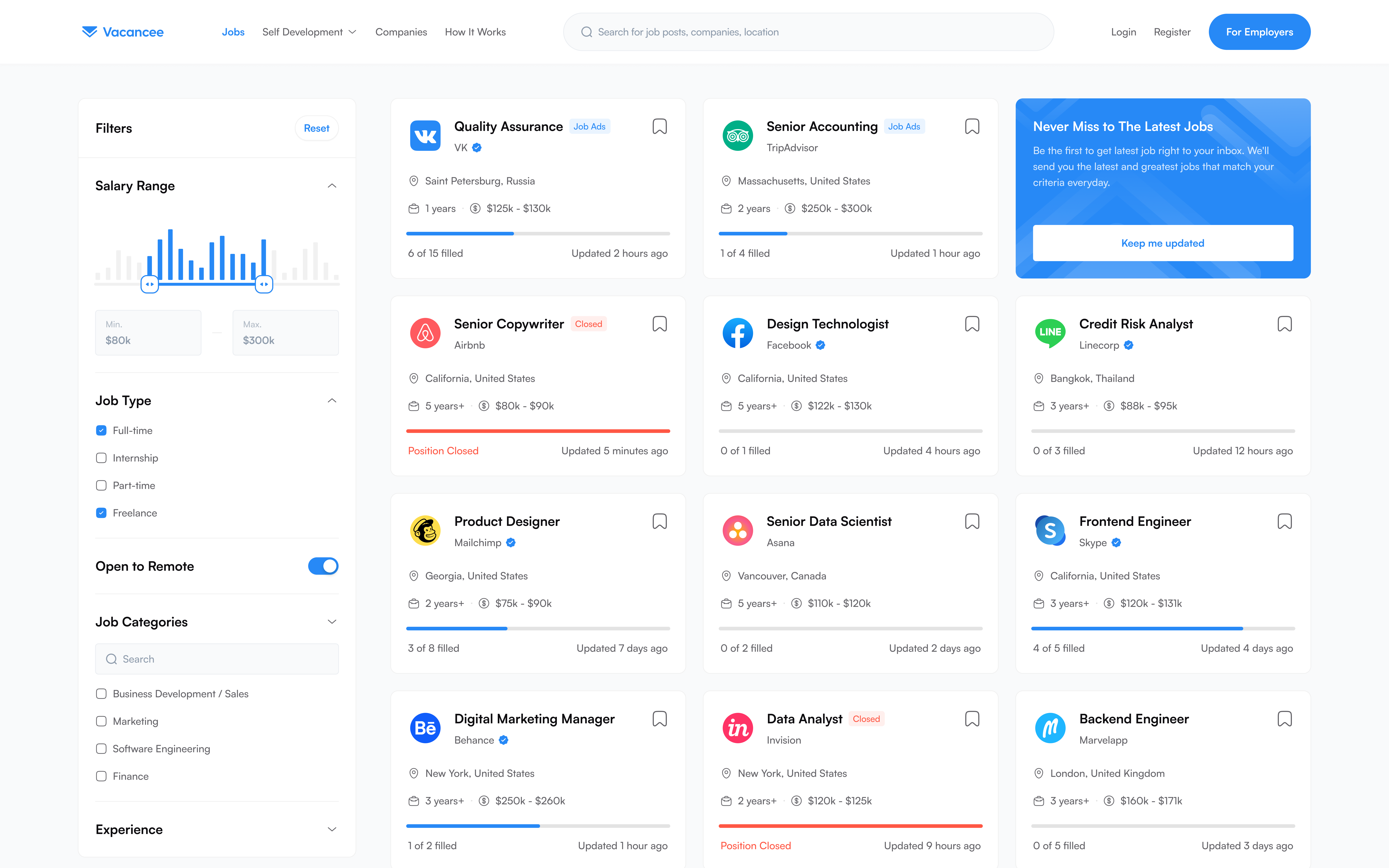 Vacancee - Job Finder Website by Naufal Hafiizh® for Pixelz on Dribbble