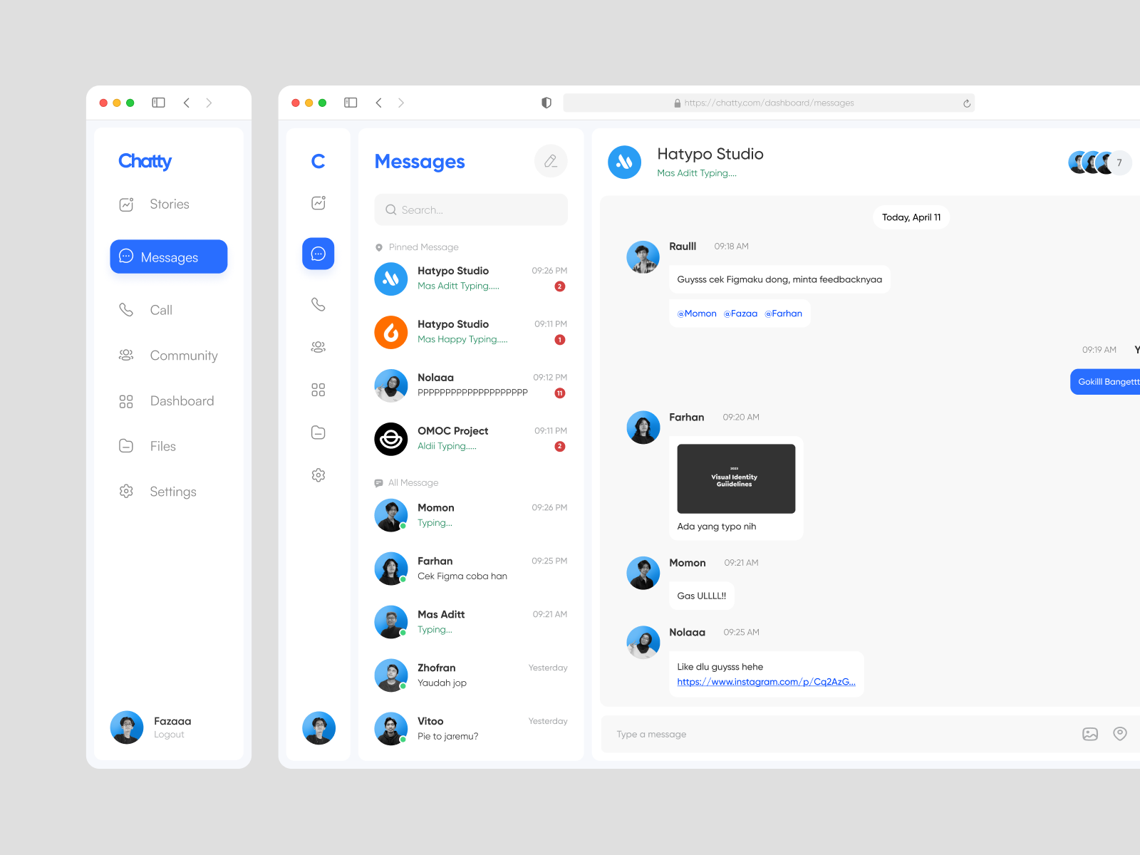 Chatty - Message Dashboard [ Sidebar ] by Faza Dzikrulloh for Hatypo ...