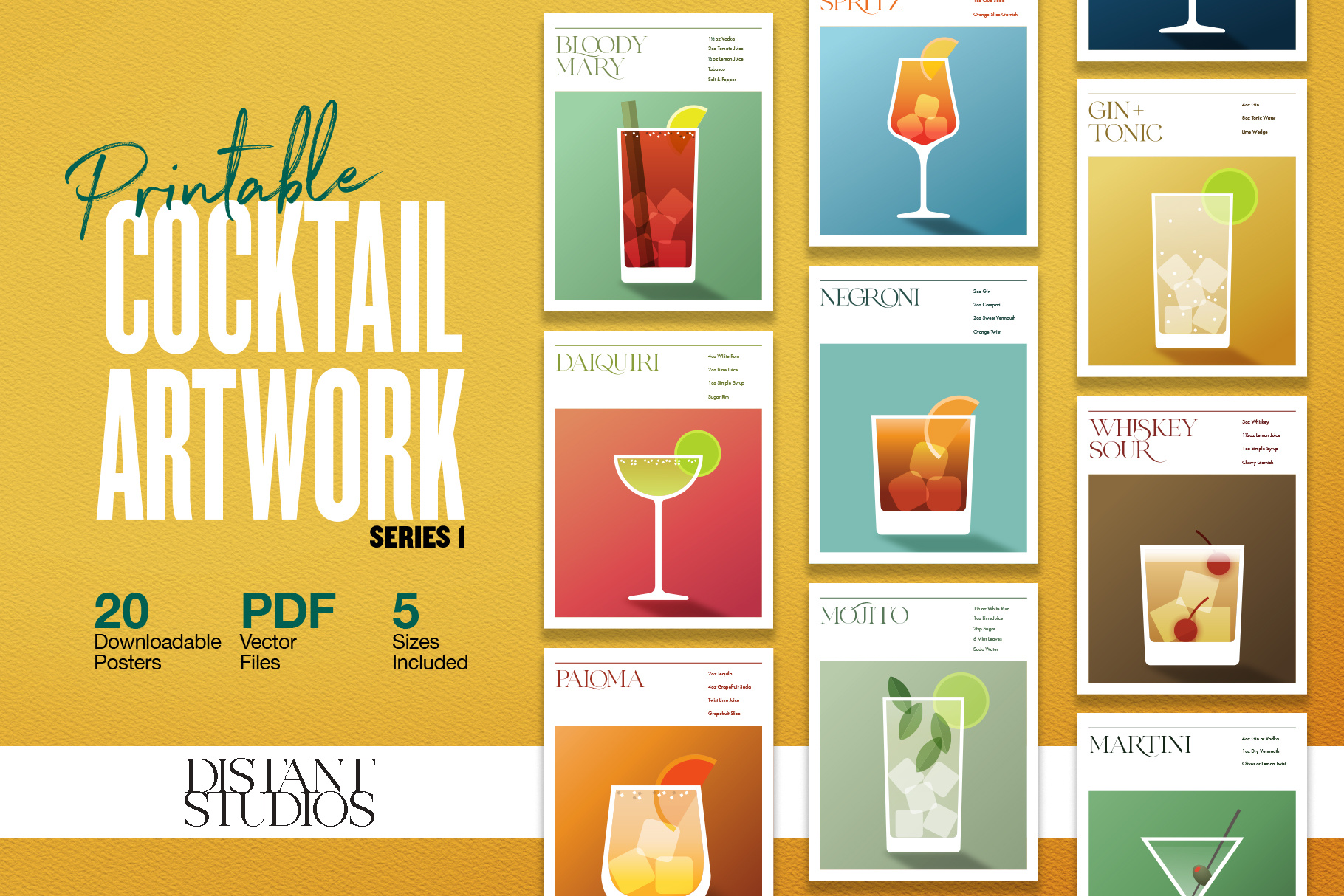 Cocktail Posters by Distant Studios on Dribbble