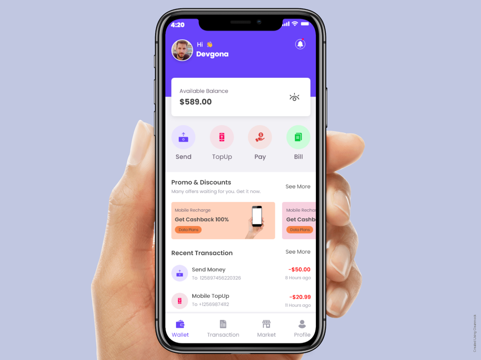 e-wallet mobile app UI by Arjun Amgain on Dribbble