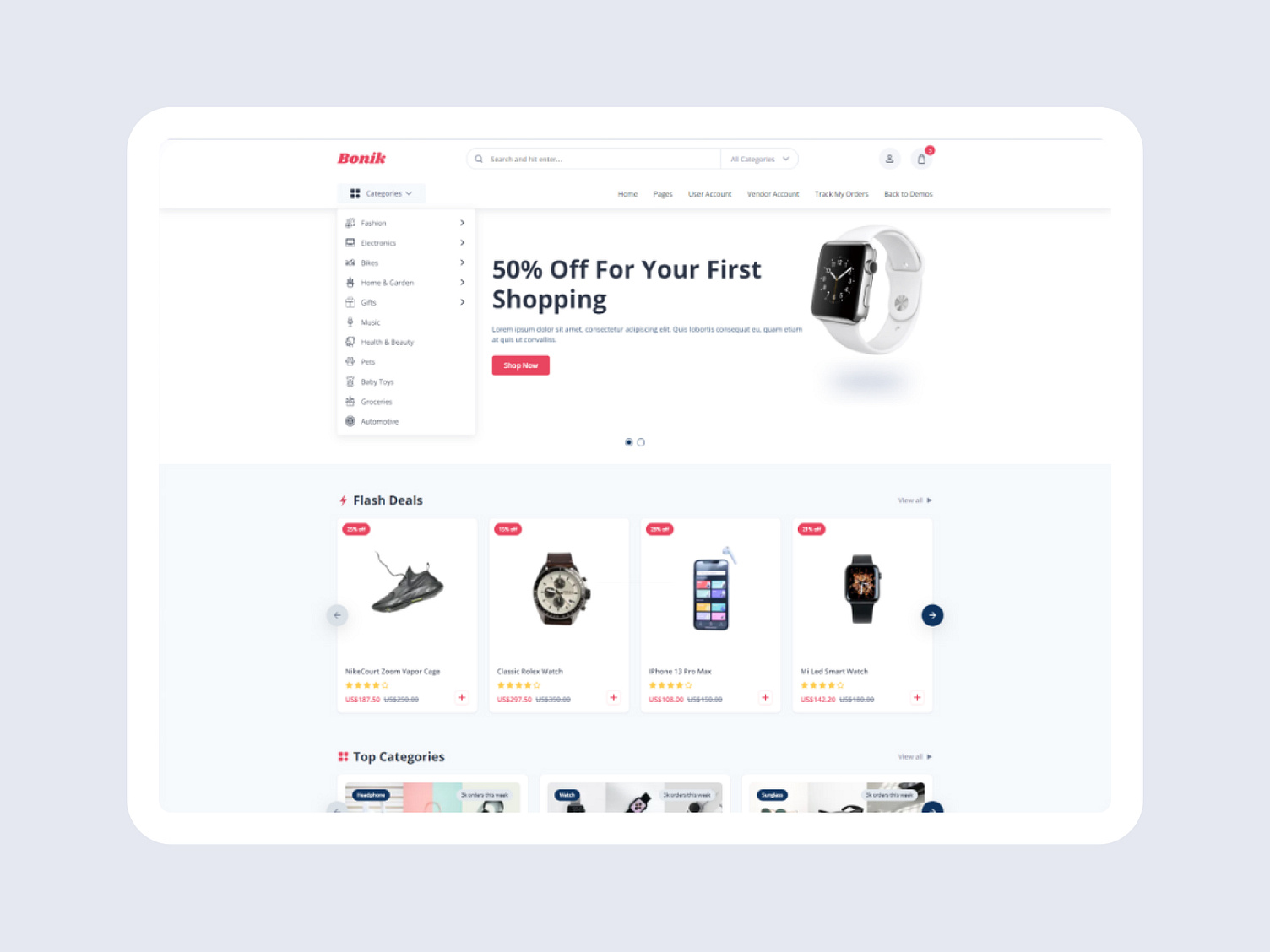 E-commerce store design by UI Lib on Dribbble