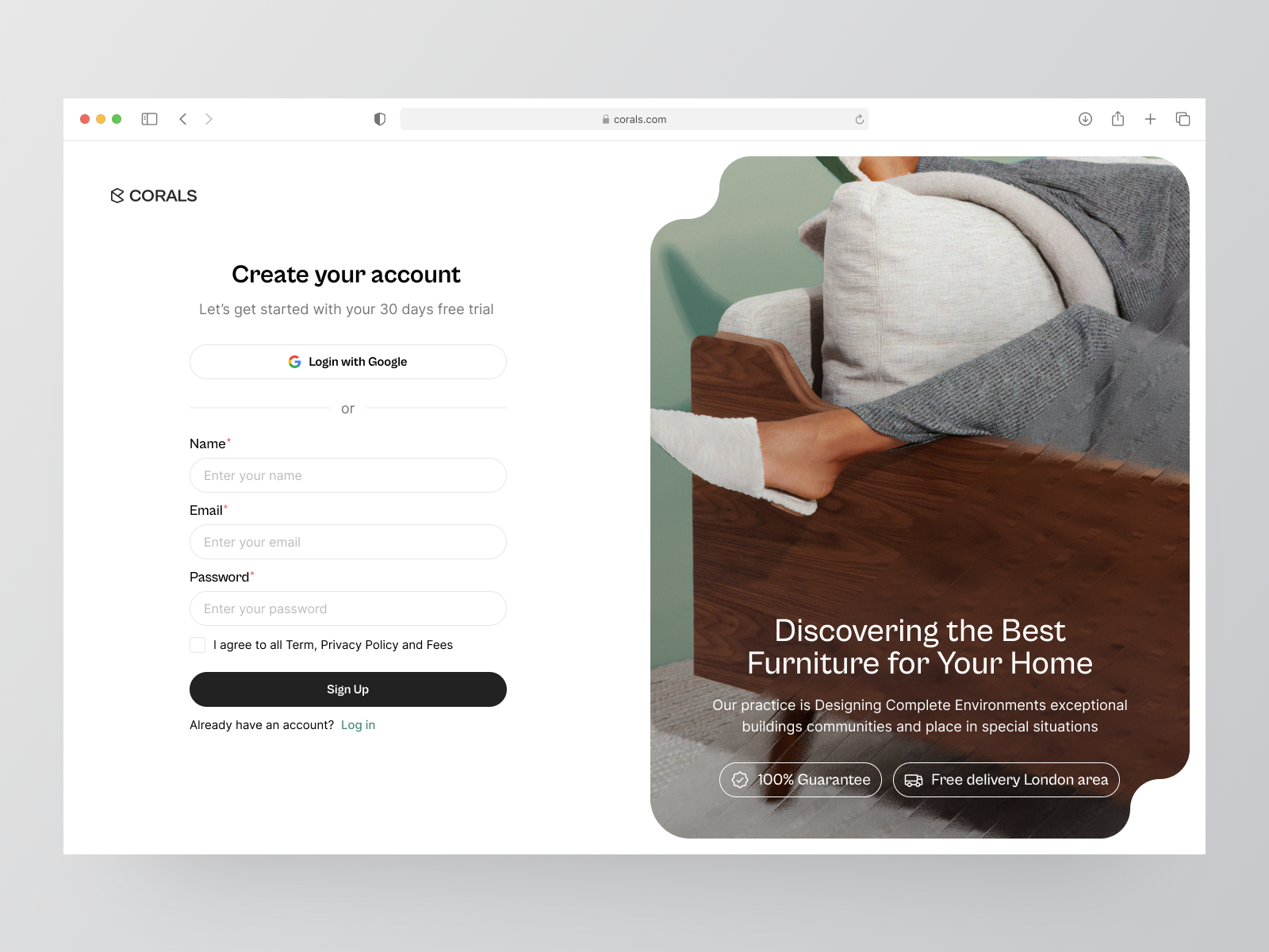 Corals - Sign Up Website Design by Azie Melasari for Odama on Dribbble