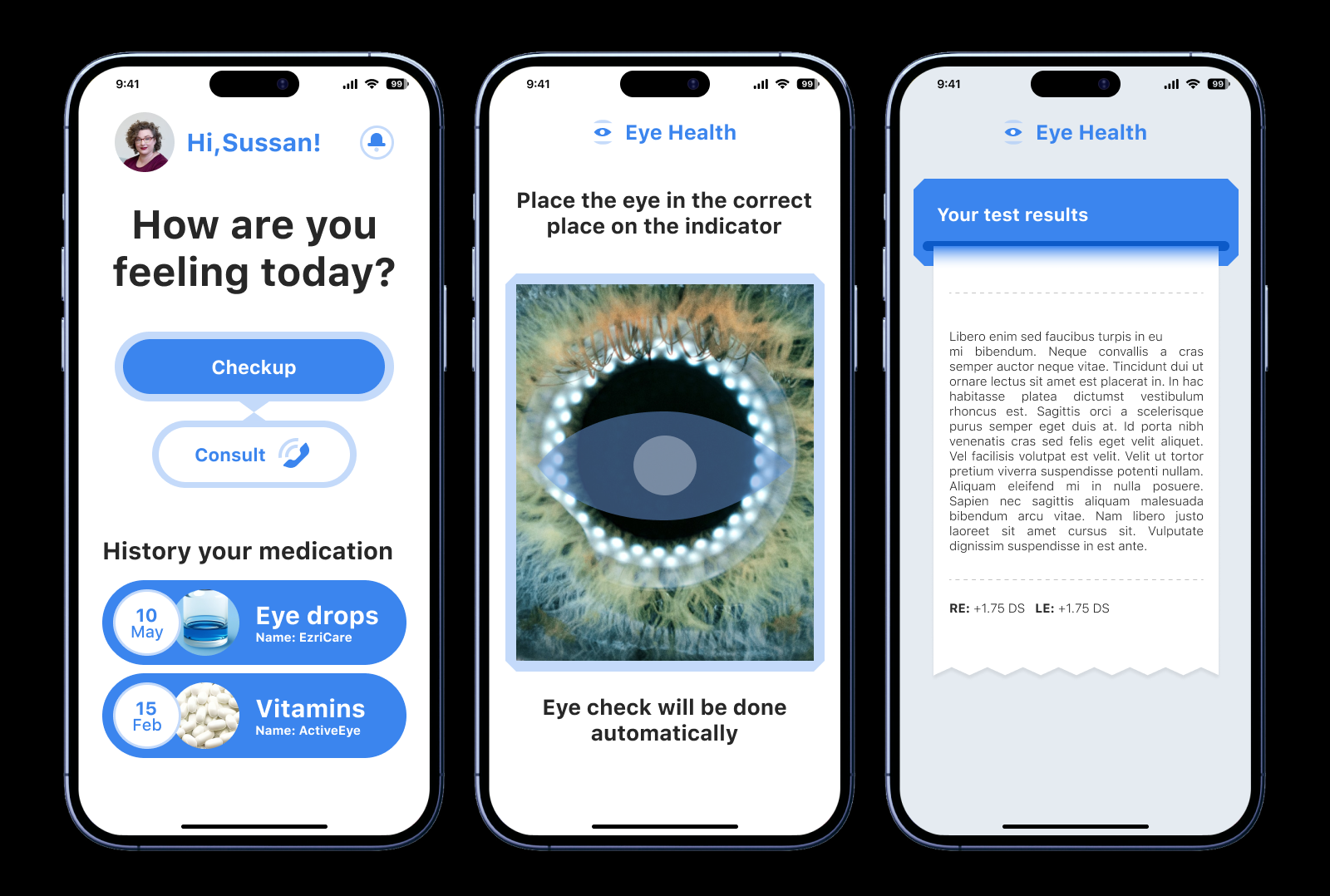 An eye health scan App by Iryna Lohush on Dribbble