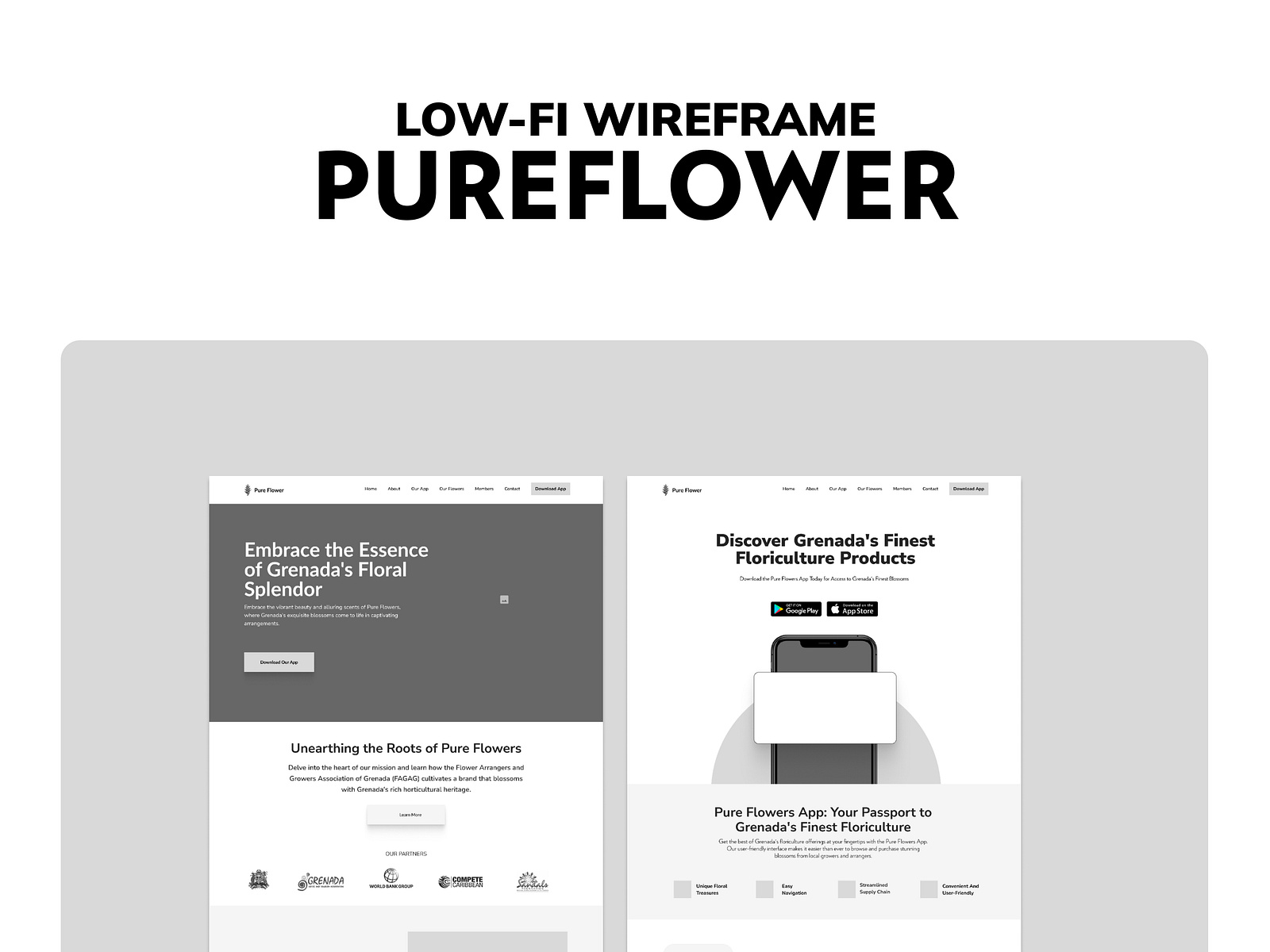 Pureflower - A Lowfi Wireframe by Osagie Edosa on Dribbble