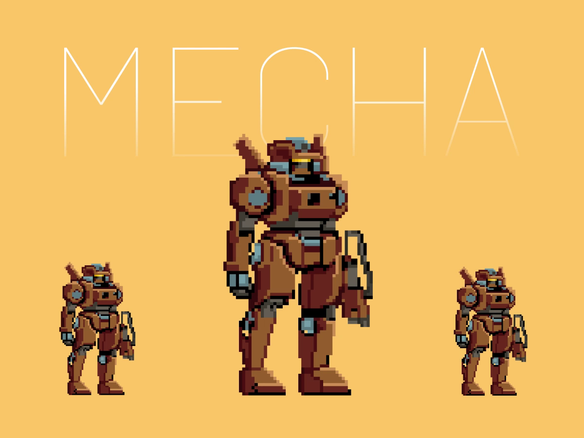 mecha robot pixel art by 350 Agency on Dribbble