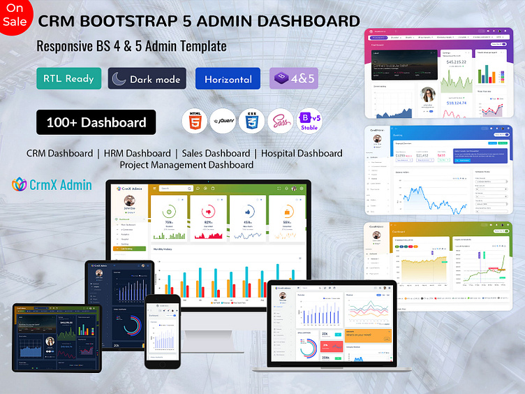 CRM Dashboard Bootstrap 5 by Dipesh Patel 🚀 on Dribbble