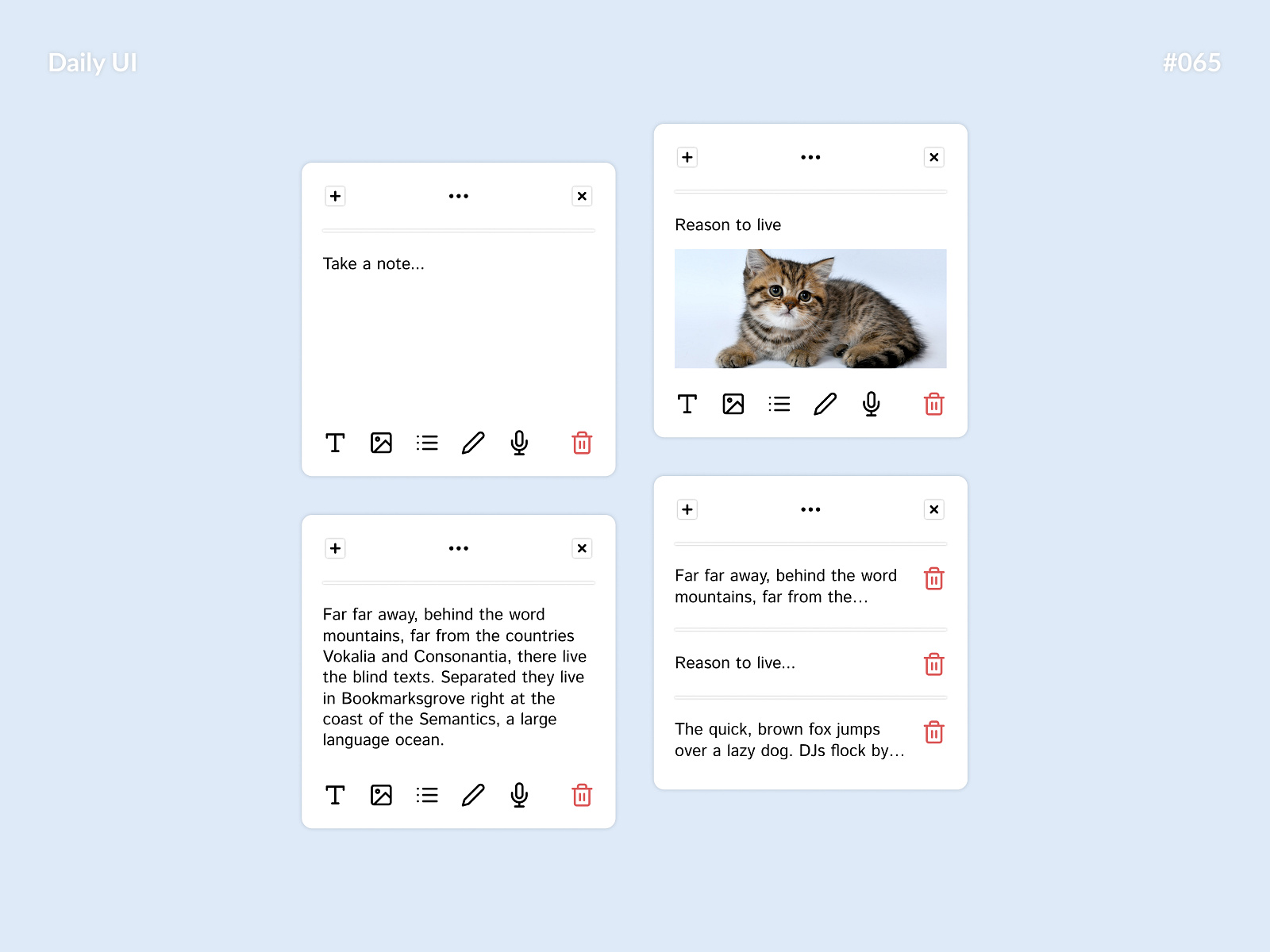 Notes Widget — Daily UI #065 by Andrey Kolesnikov on Dribbble