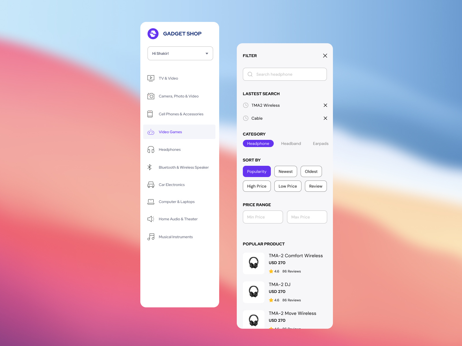 Ecommerce Store Sidebar Ui Design By Mike Taylor On Dribbble
