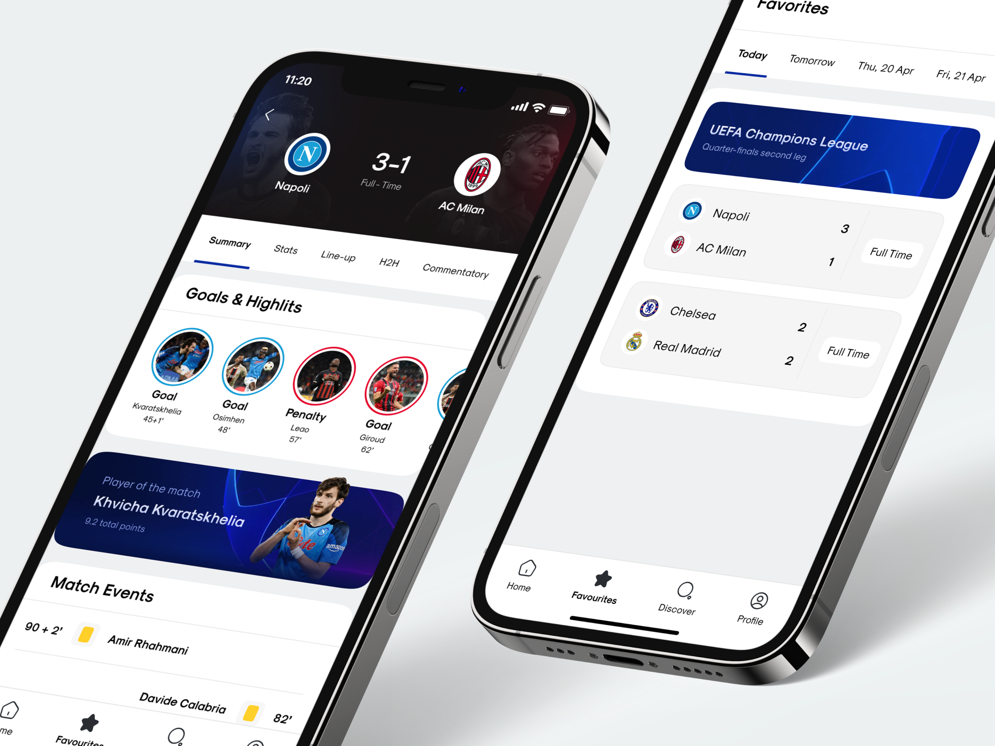 Football Scores app by Lasha Monaselidze on Dribbble