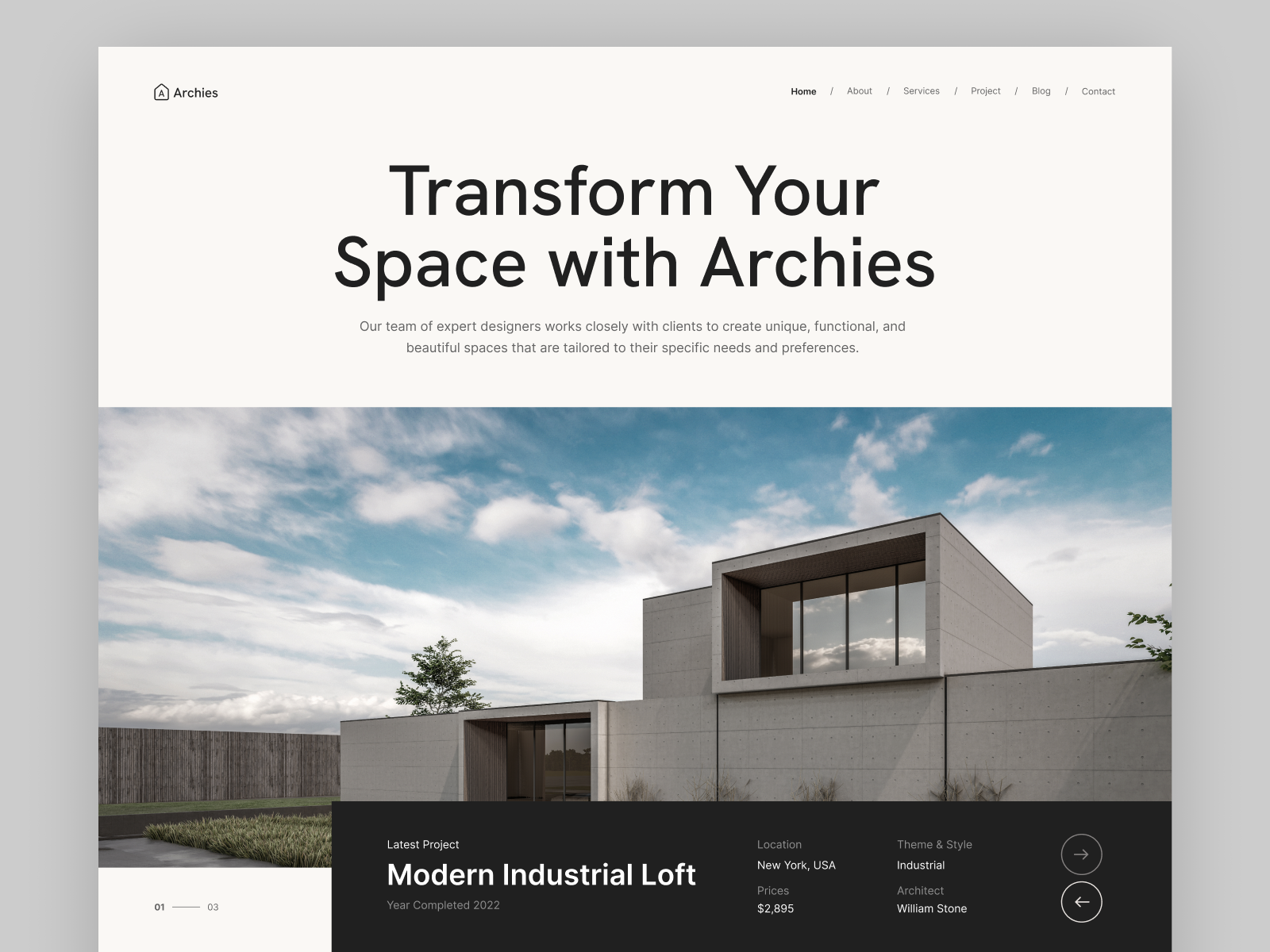 Minimalist Architecture Website Design by Ahmad S. Afandi for Peterdraw Studio on Dribbble