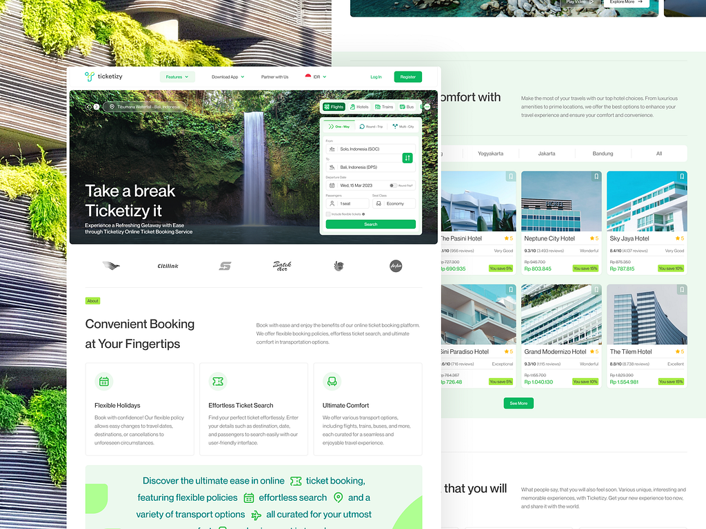 Ticketizy - Online Ticket Booking Service - Web Design by Bagas on Dribbble