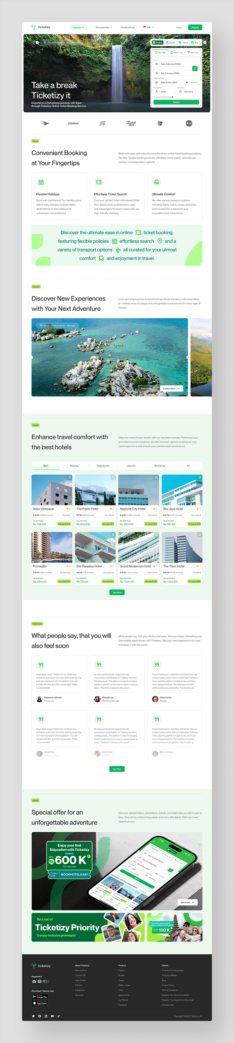 Ticketizy - Online Ticket Booking Service - Web Design by Bagas Aji ...