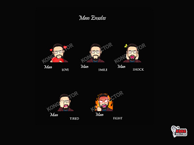 Man Twitch Emotes by Kong Vector on Dribbble