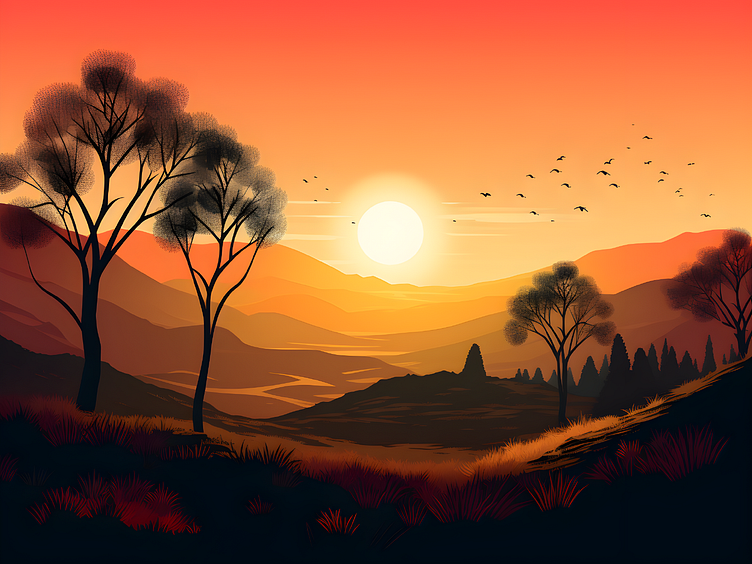Landscape Vector Colorful by It's Grit on Dribbble