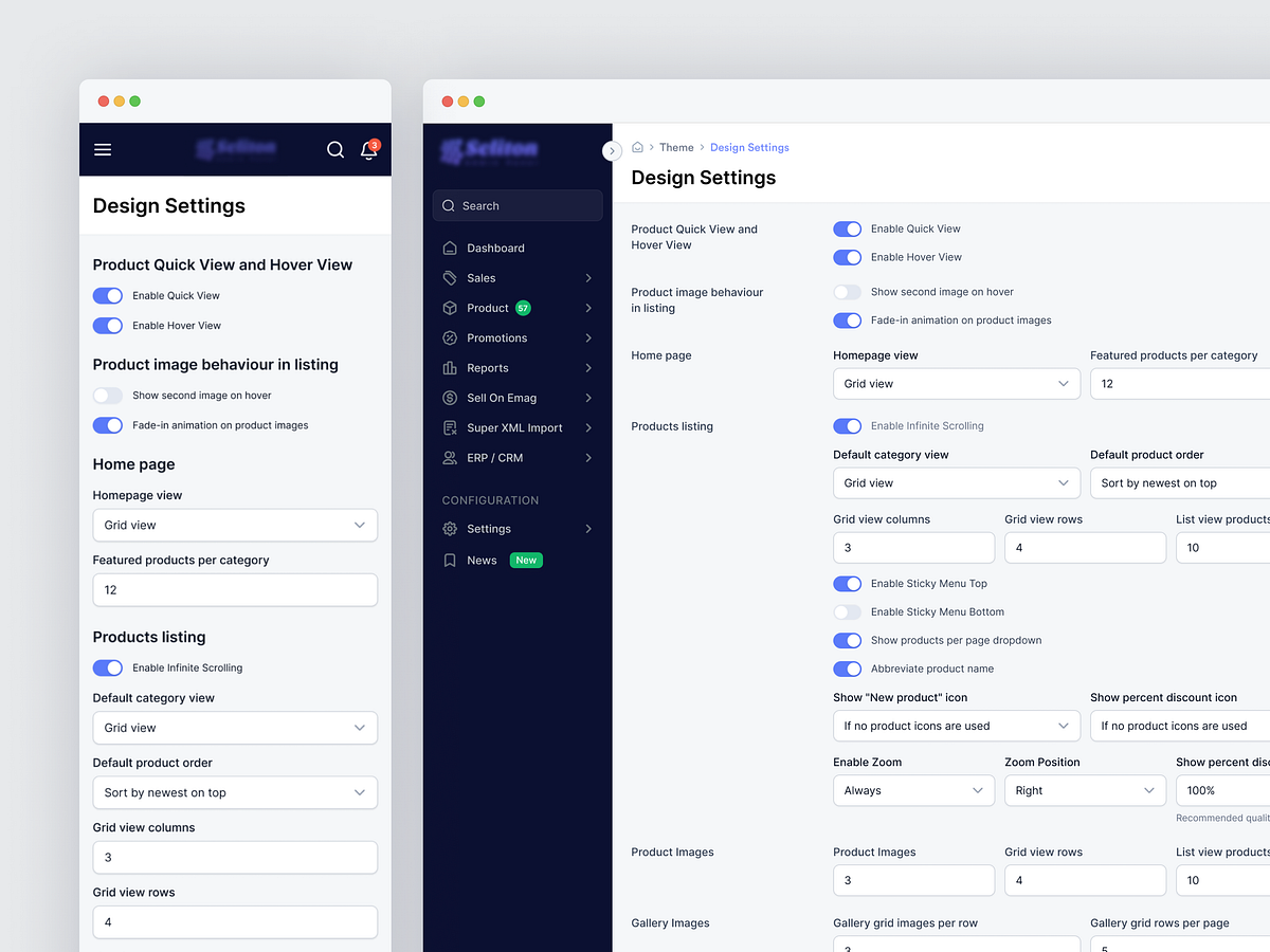 Ecommerce Web Application - Design Setting by Musemind SaaS for ...