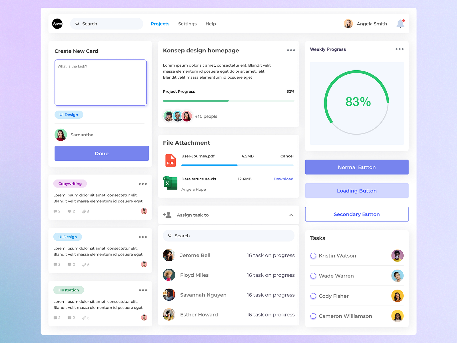 Task Management Dashboard by Utkarsh Jaiswal on Dribbble