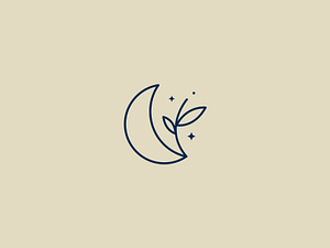 Moonleaf Botanicals logo mark by Susana Costa on Dribbble