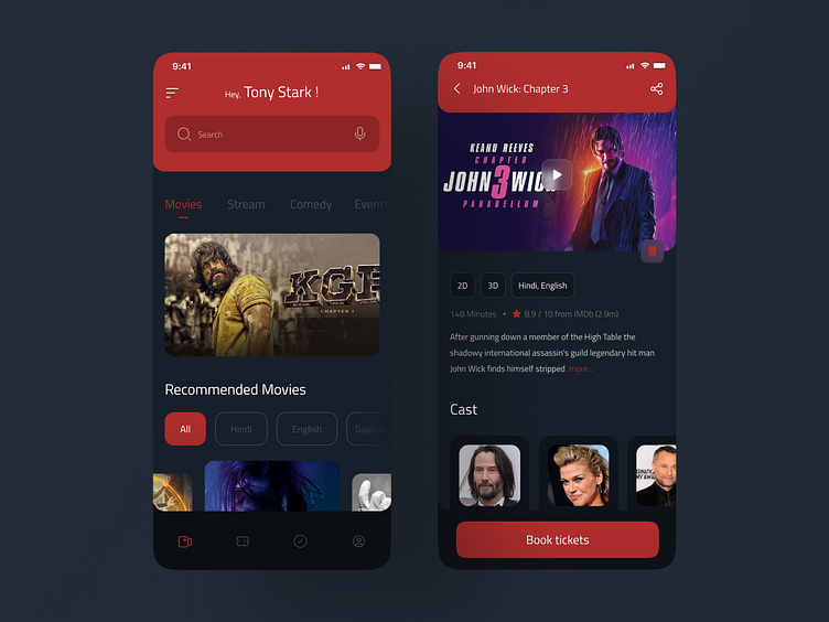 Movie / Cinema Ticket Booking App UI by intorque on Dribbble