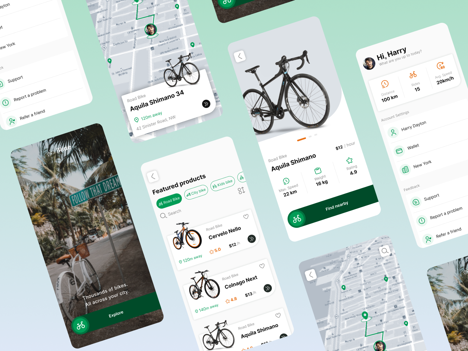 Bicycle Rental App by Movadex on Dribbble