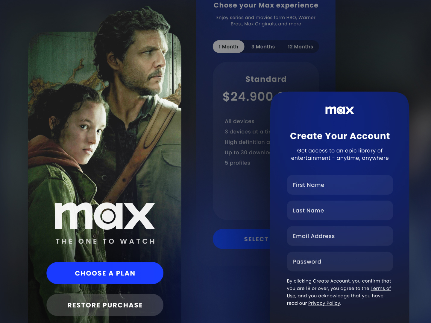 HBO Max rebrand blue theme color & The Last of Us series by Russ Diaz ...