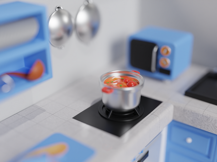 Kitchen 3D Isometric by Uneric Studio on Dribbble