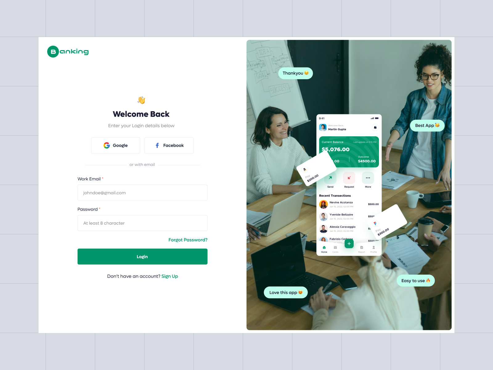 Banking Web Dashboard Login Page by Ajendra Sutariya on Dribbble