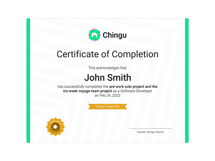Certificate Design For Chingu.io by Nishan Gaudel on Dribbble