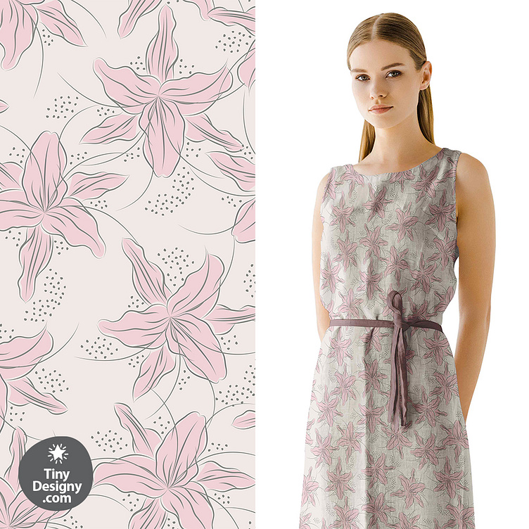 Dusty Rose Floral Pattern by Jeca Novakovic on Dribbble