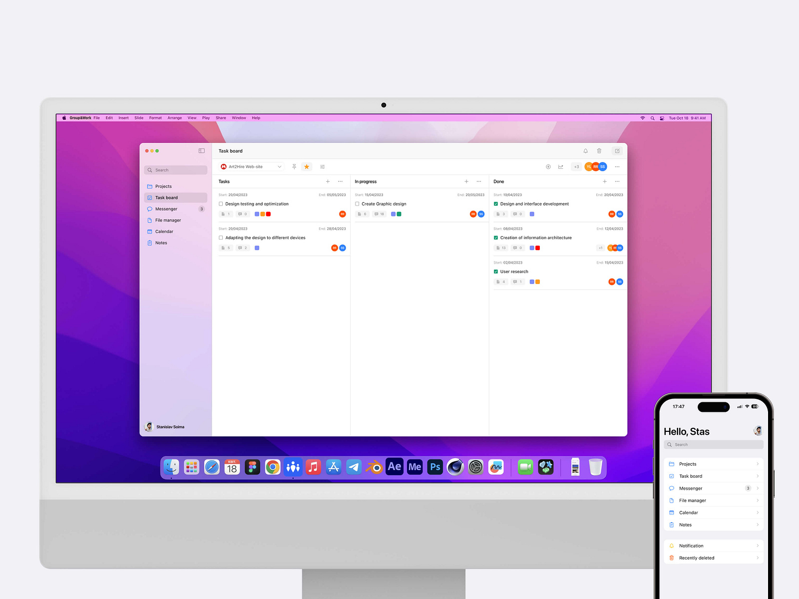 Group&Work - Project Management by Stanislav Soima on Dribbble