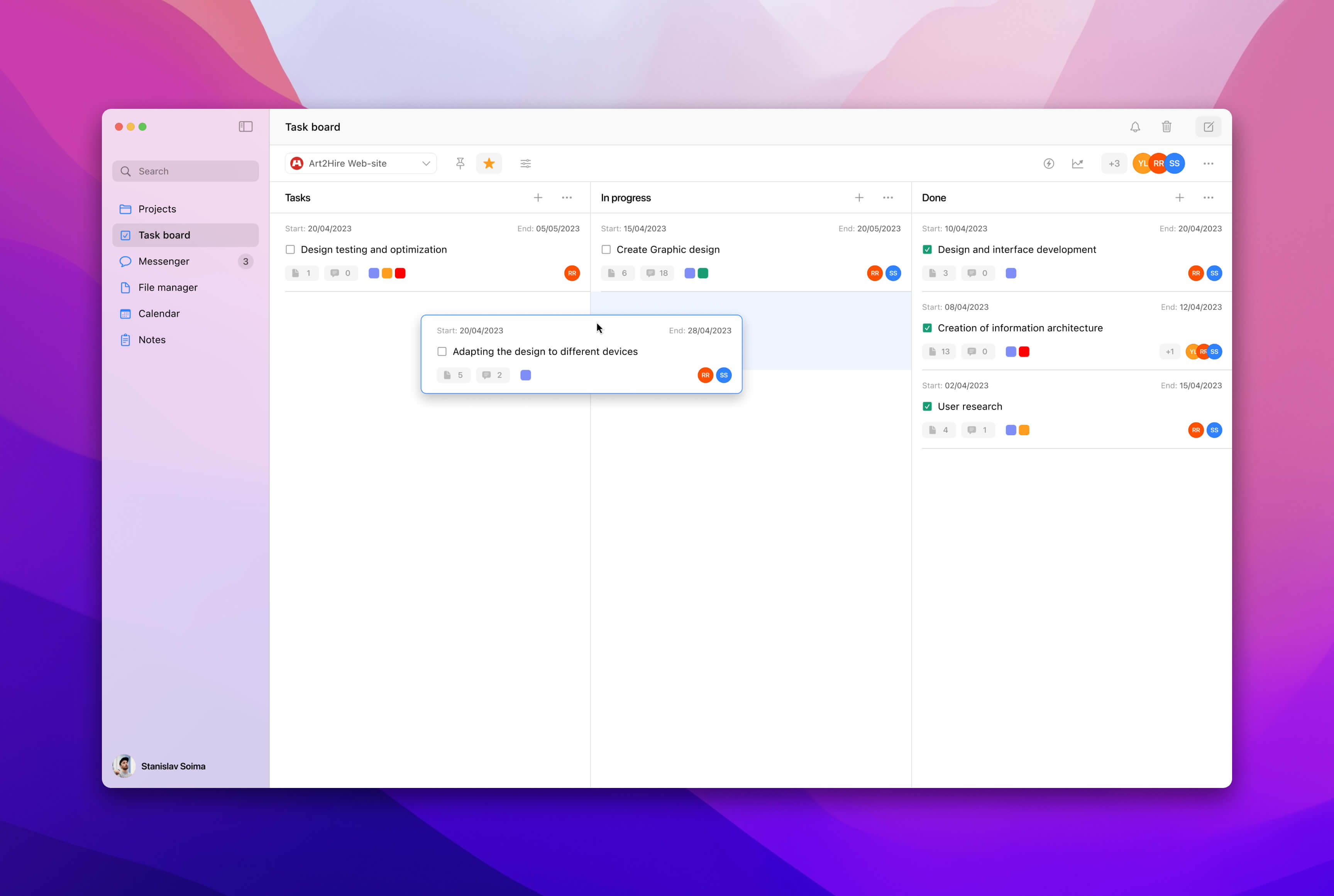 Group&Work - Project Management by Stanislav Soima on Dribbble