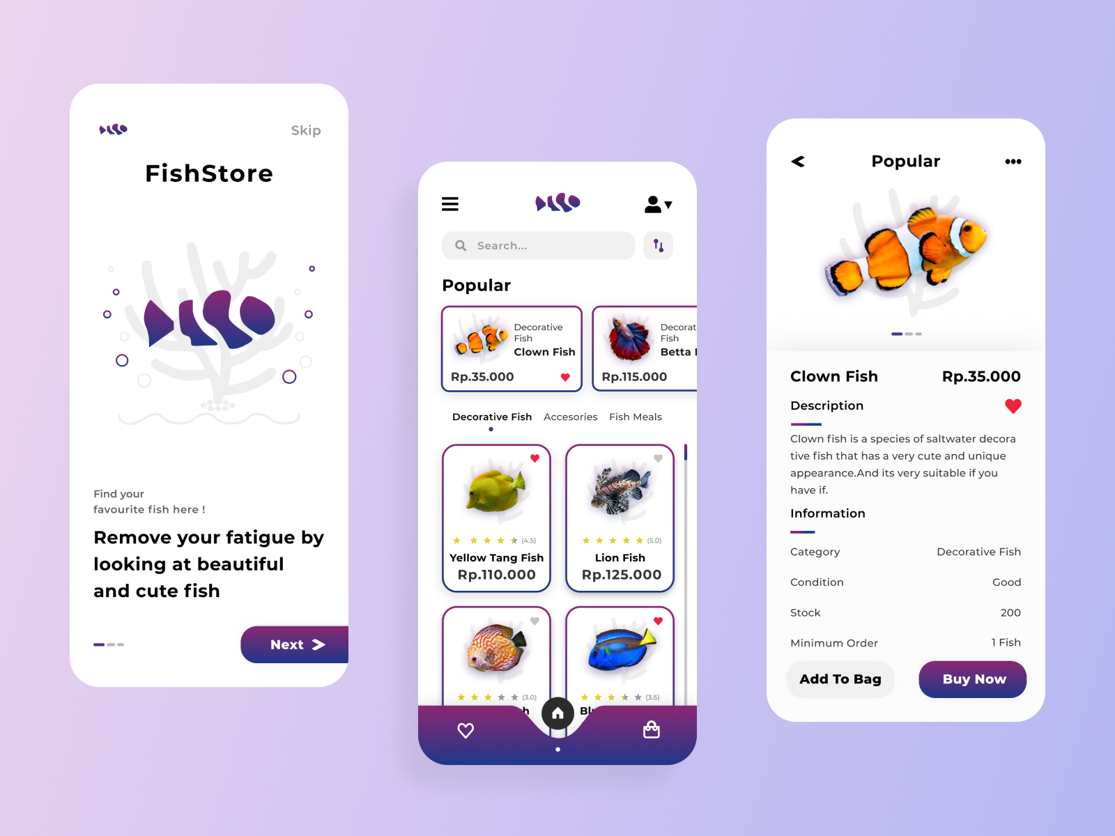 Fish Store - Mobile App by Rezi Afrialdi on Dribbble