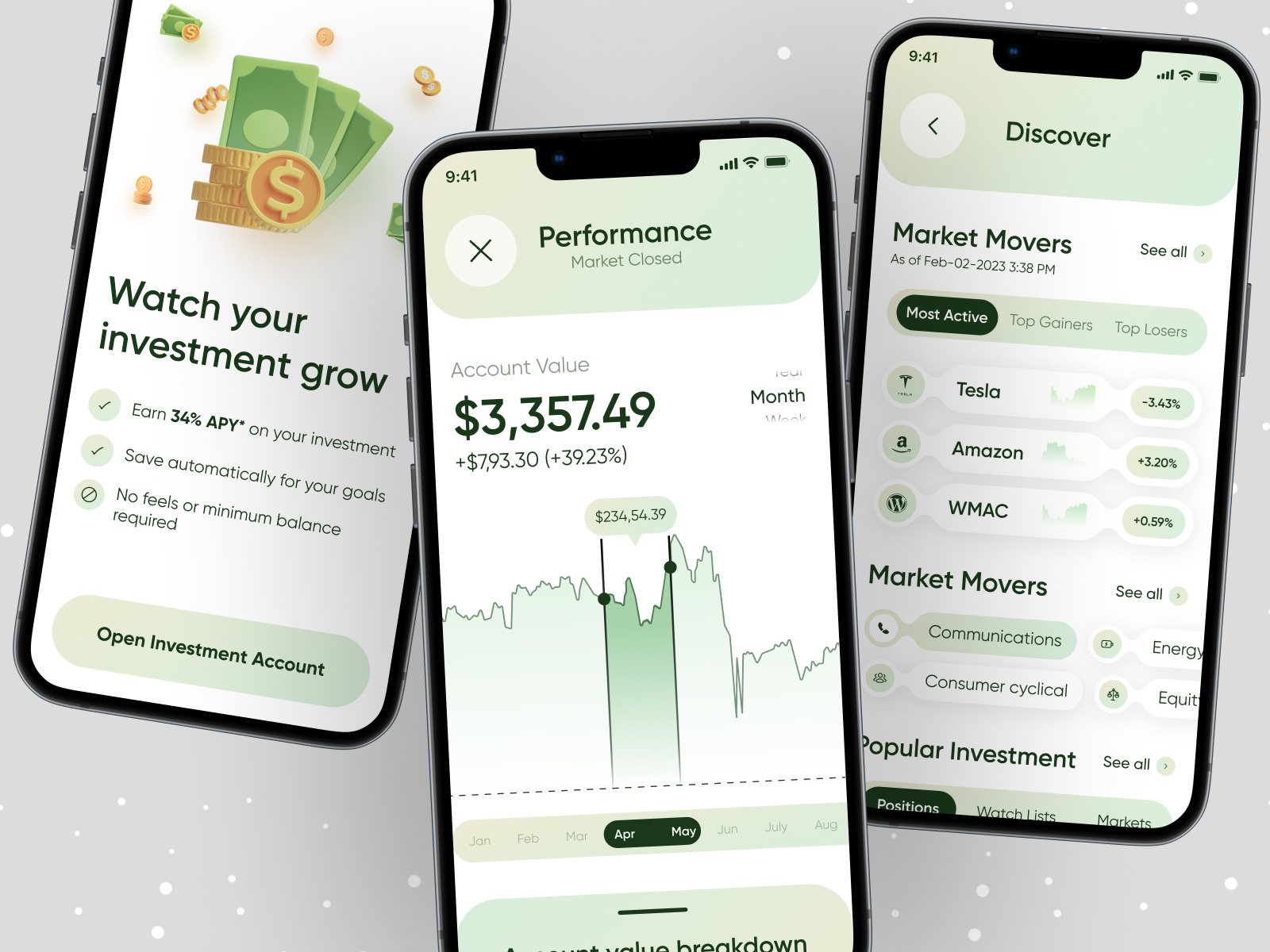 Investment App UI by Ofspace UX/UI on Dribbble