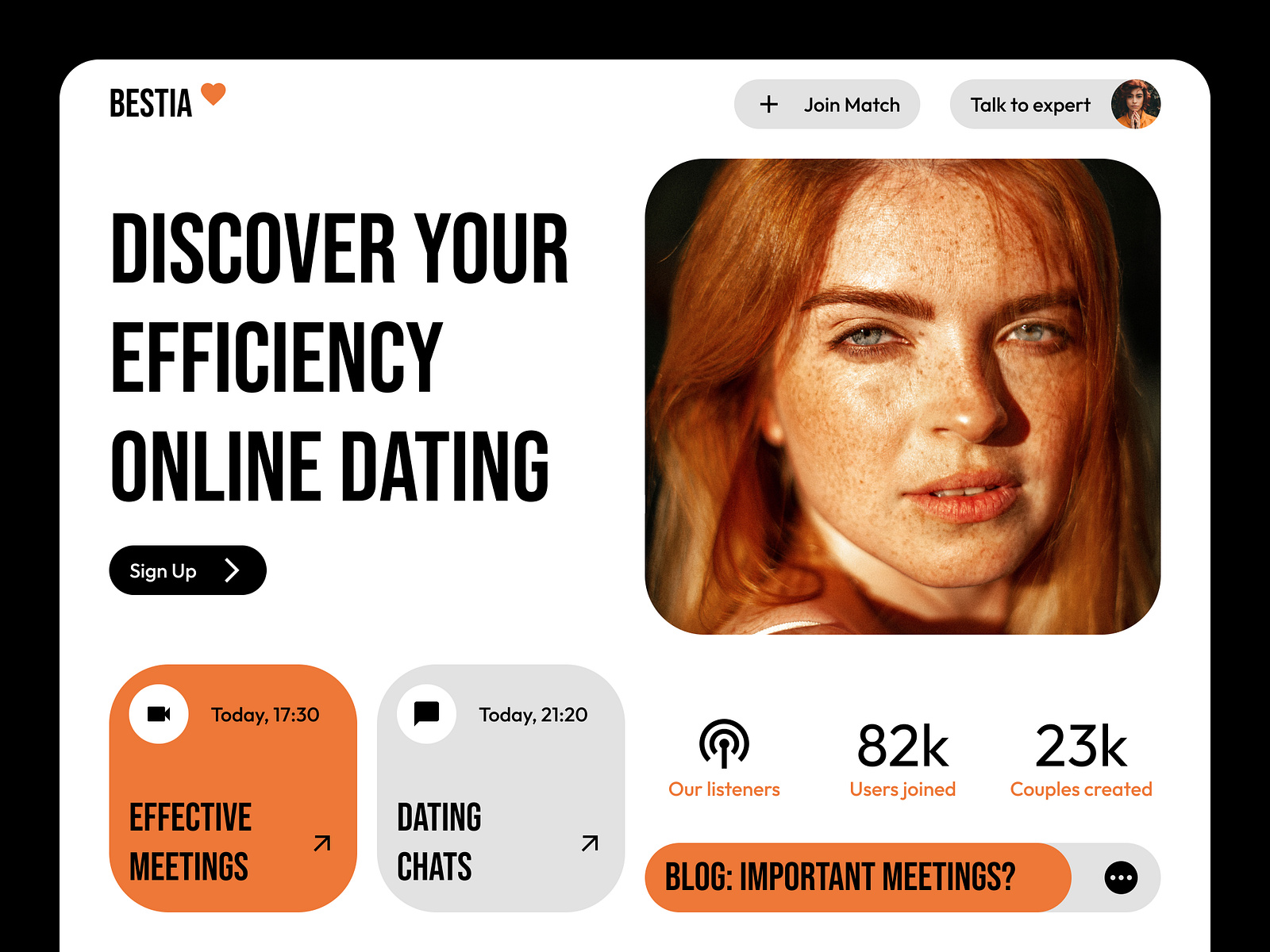 Website for online dating by SVIATLANA SAKALOVA on Dribbble
