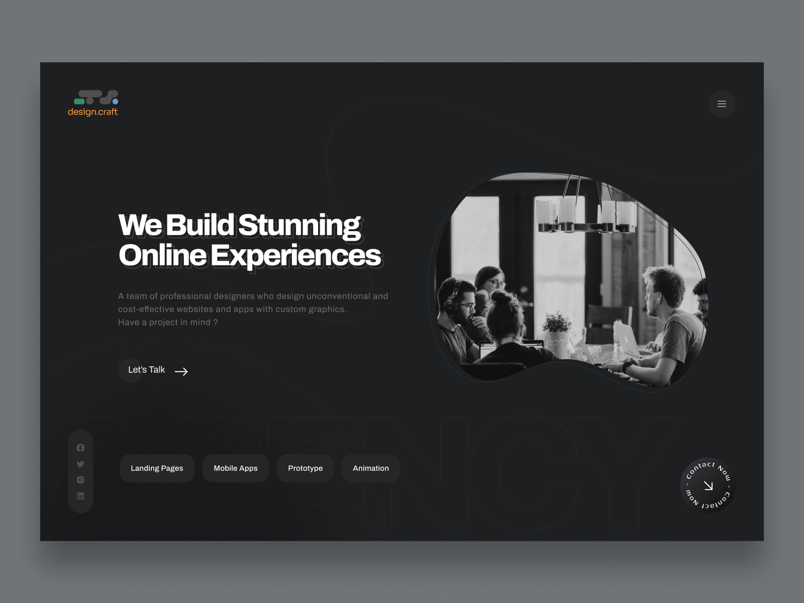 Design Agency Website Interface by Asif Yasin on Dribbble